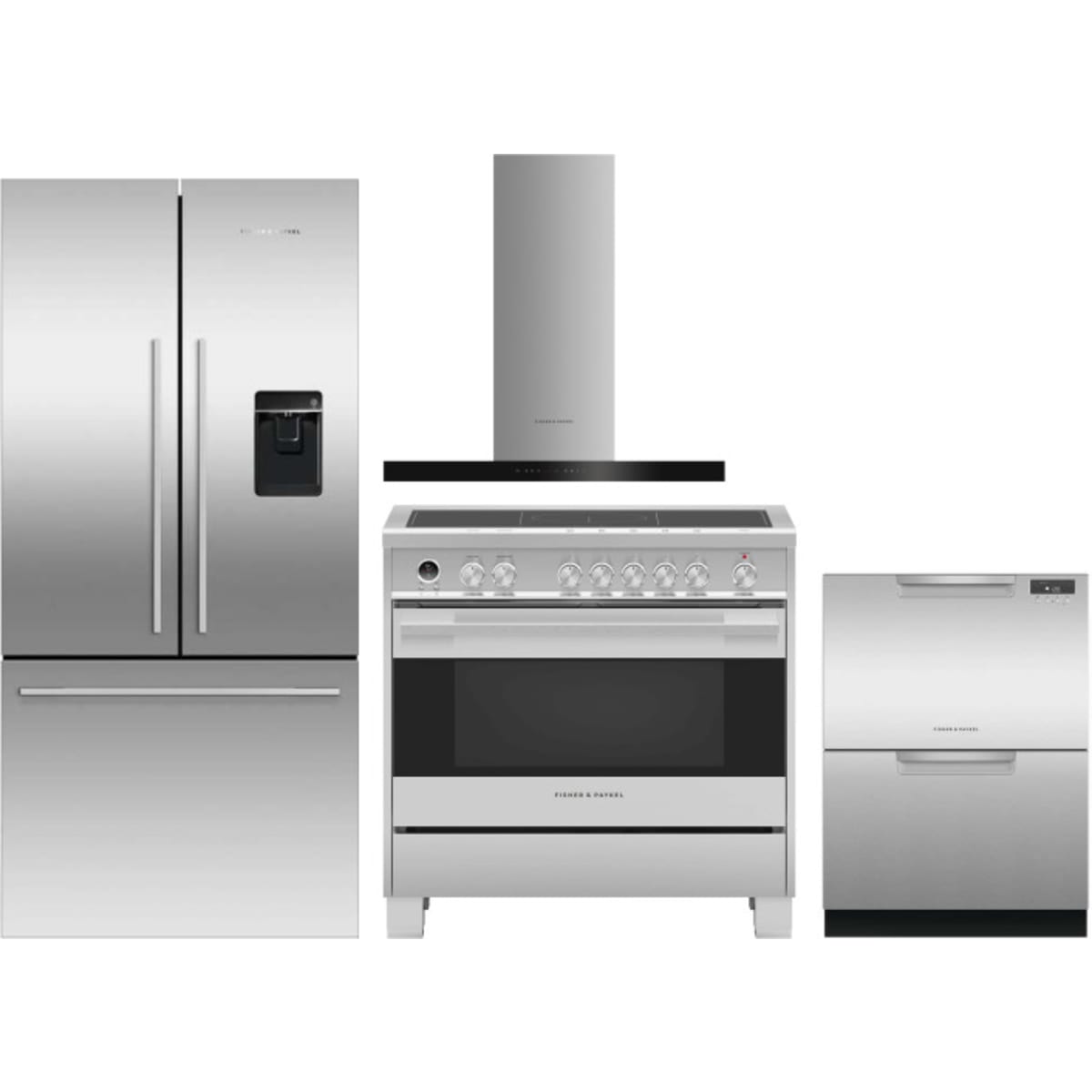 Fisher & Paykel 4-Piece Package RF170ADUSX4N 31 Inch Counter Depth Fre ...
