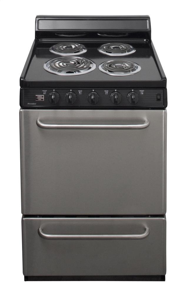 PREMIER ECK600BP 24 in. Freestanding Electric Range in Stainless Steel ...